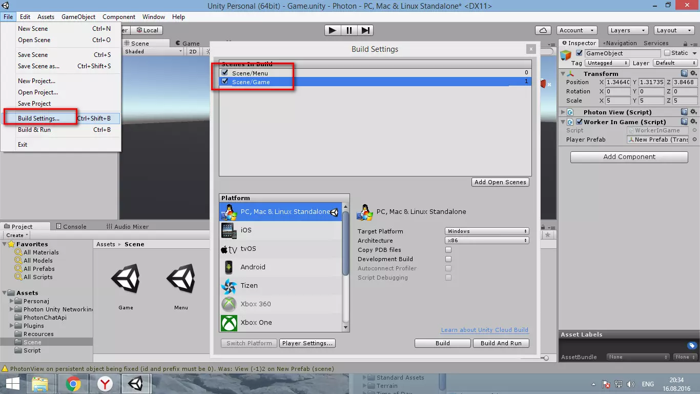 Unity5.Создаем Онлайн игру. ч.2 - Creating 3d Games (4 видео)